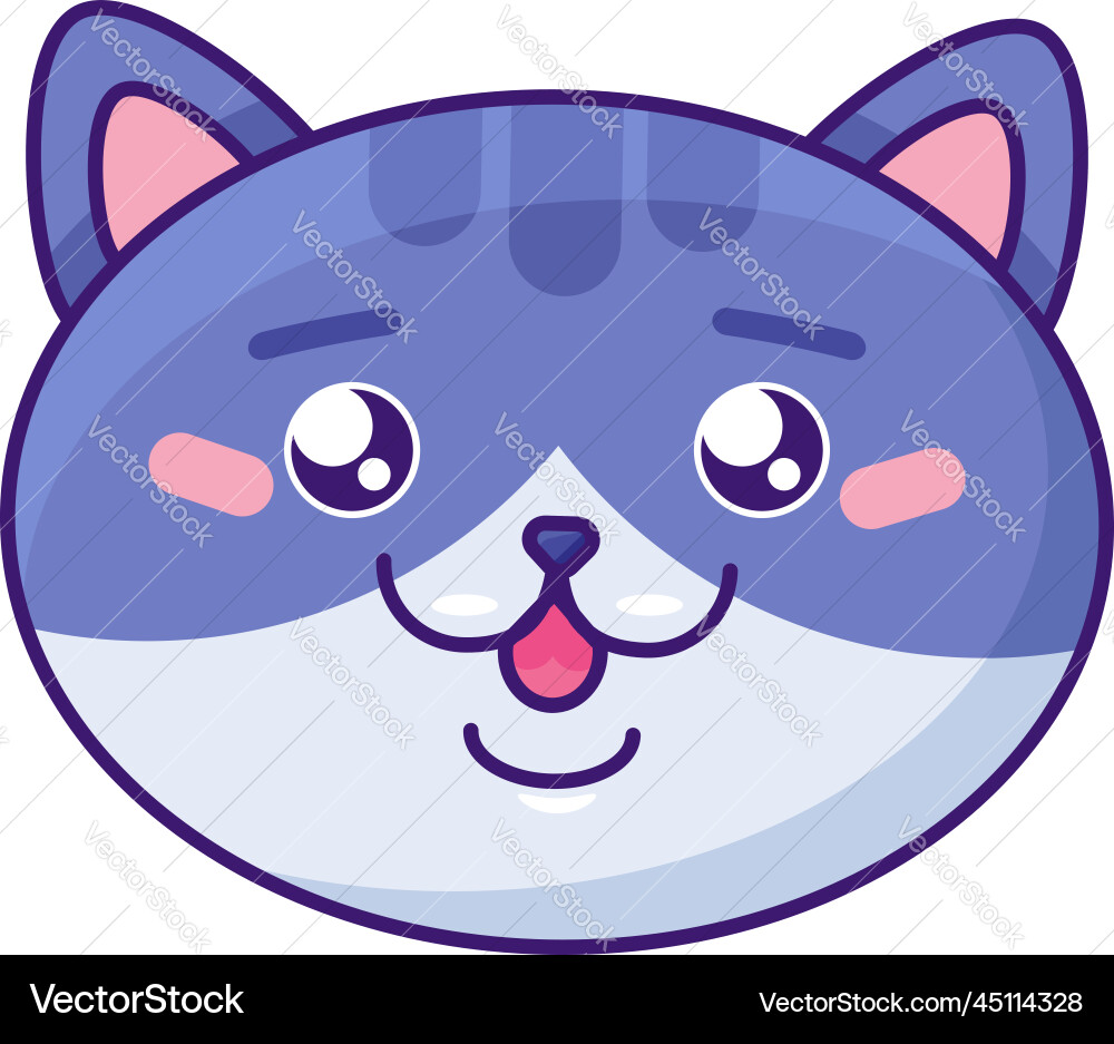Cat happiness eyes expression funny emoji Vector Image