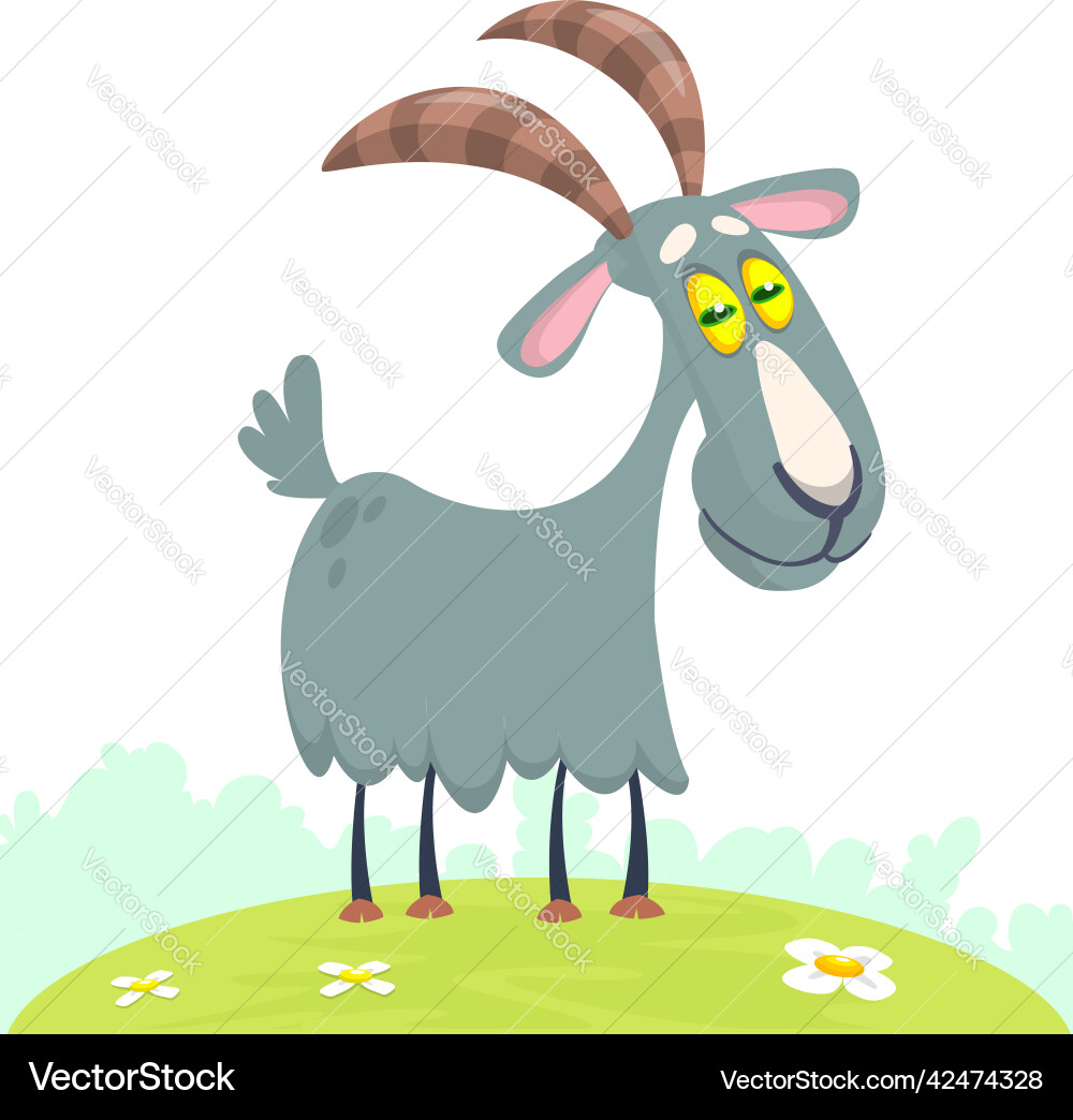 Cute goat character cartoon isolated Royalty Free Vector