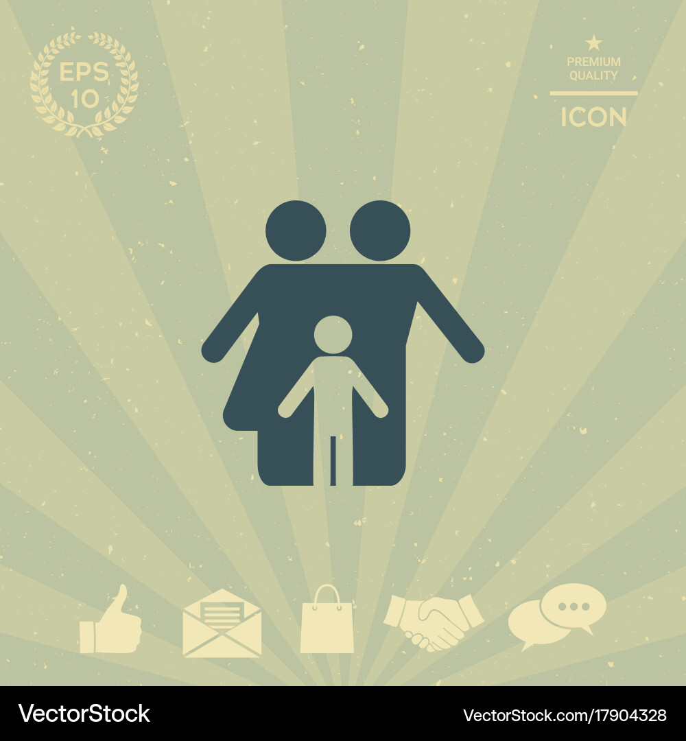 Family with child - icon Royalty Free Vector Image