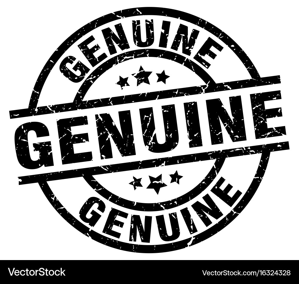 Genuine round grunge black stamp Royalty Free Vector Image