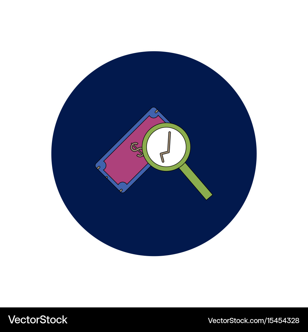 In flat design of magnifier Royalty Free Vector Image