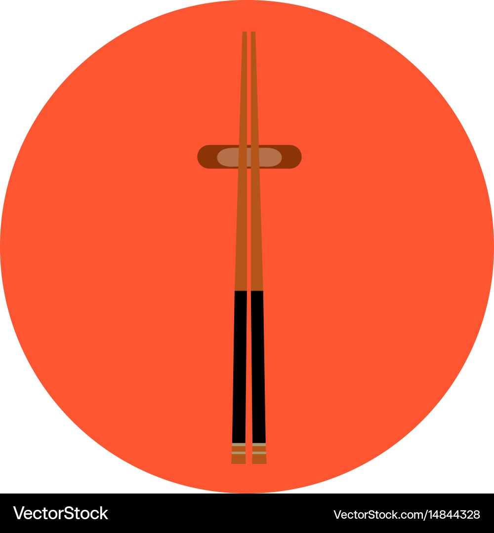 Isolated wooden chopsticks Royalty Free Vector Image