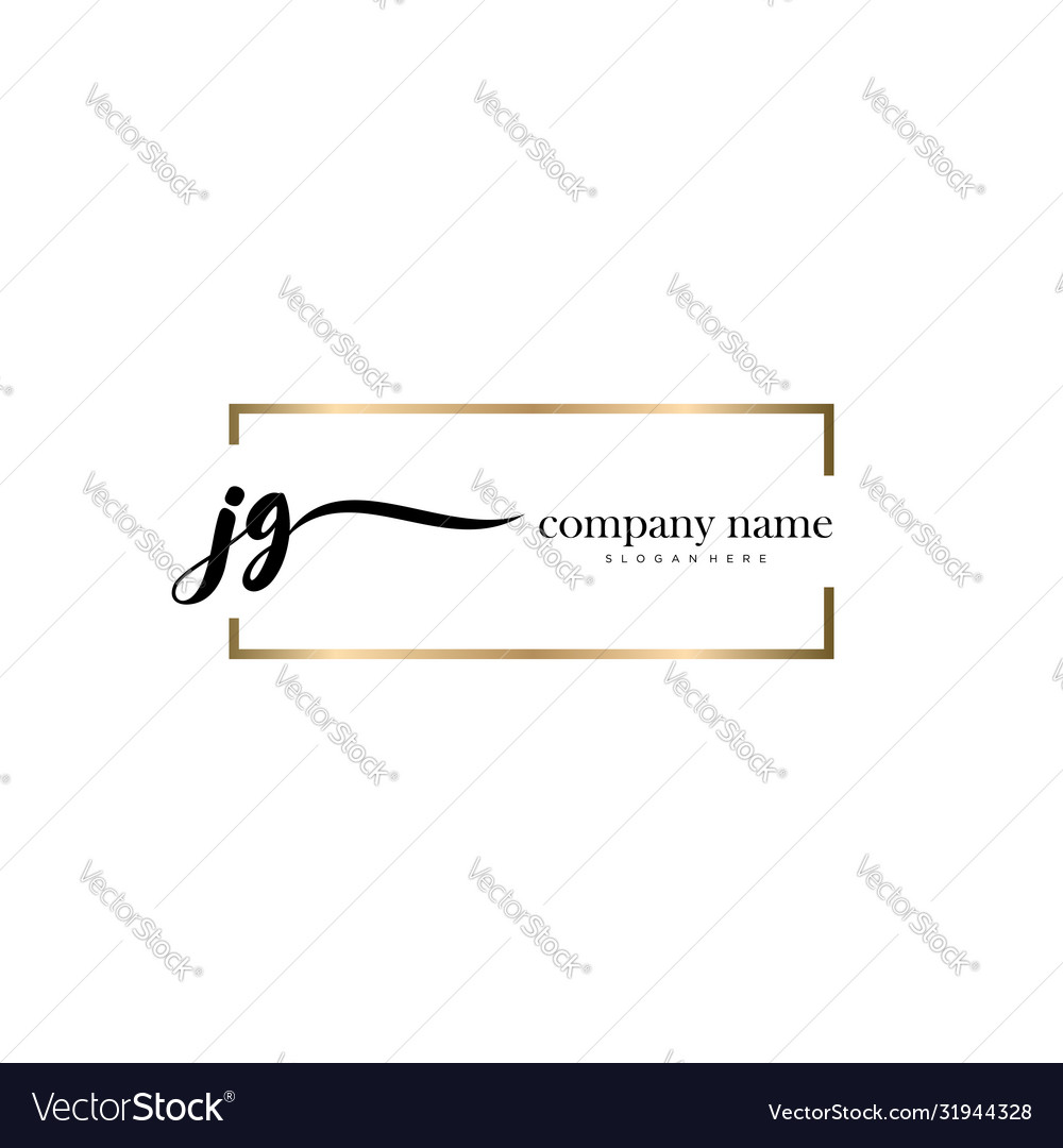 Jg initial letter handwriting logo hand drawn Vector Image