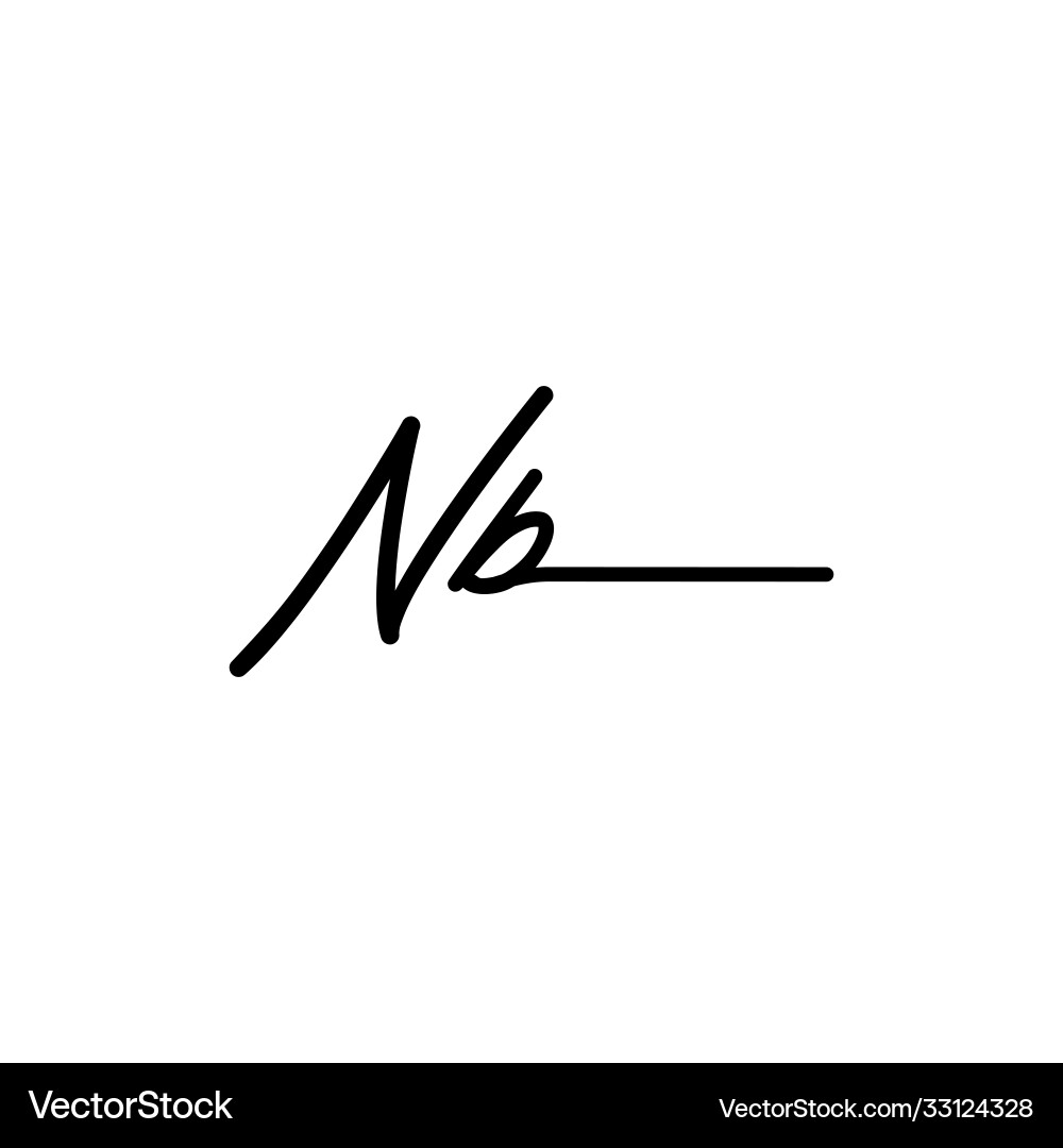 Letter nb signature logo template Royalty Free Vector Image
