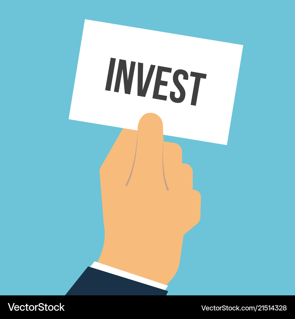 Man showing paper invest text Royalty Free Vector Image