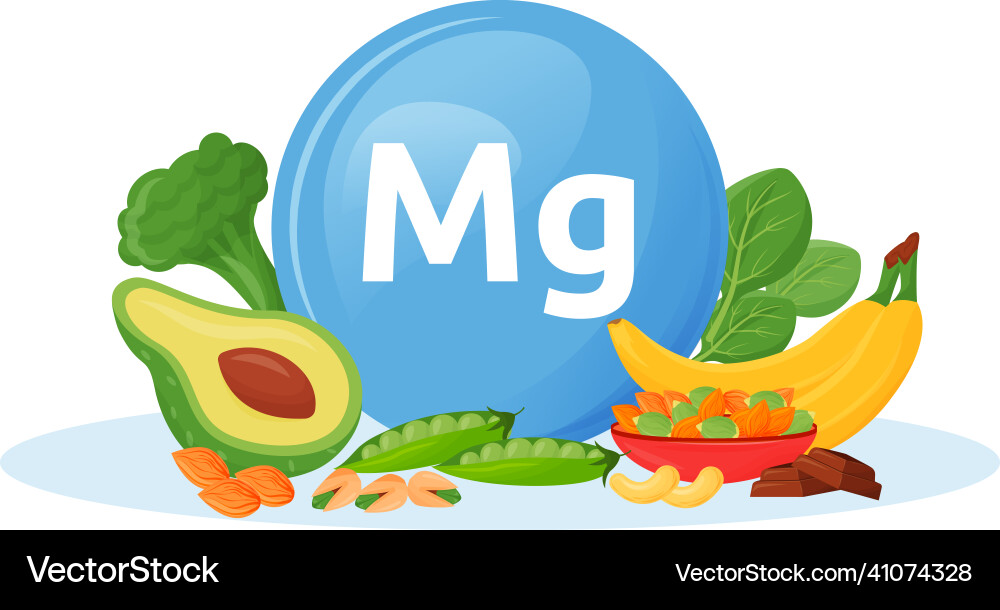 Products containing magnesium cartoon Royalty Free Vector
