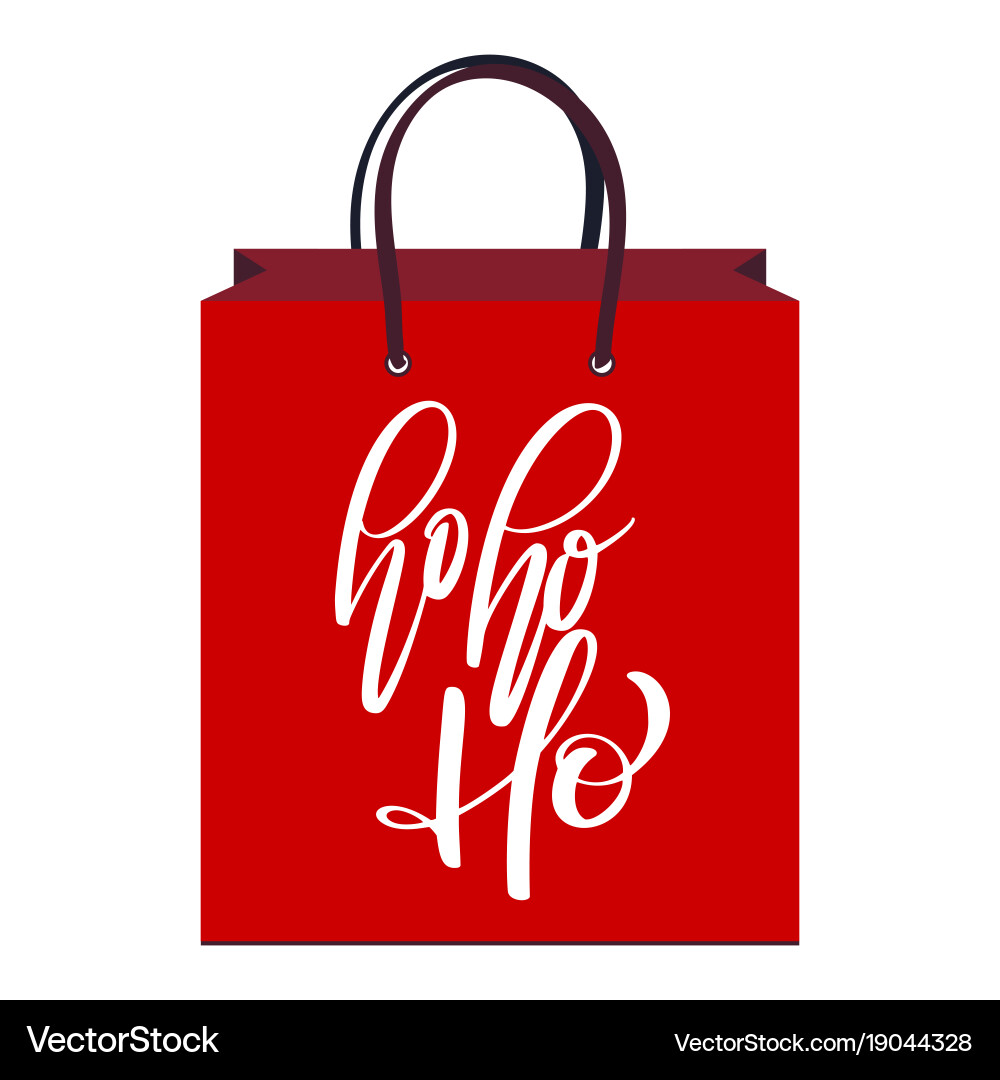 Text ho-ho-ho hand written calligraphy lettering Vector Image