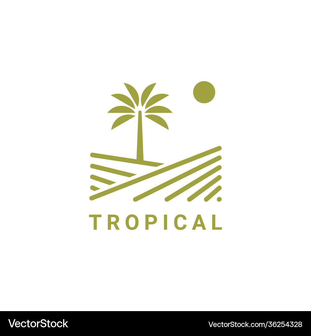 Tropical logo design symbol inspiration Royalty Free Vector