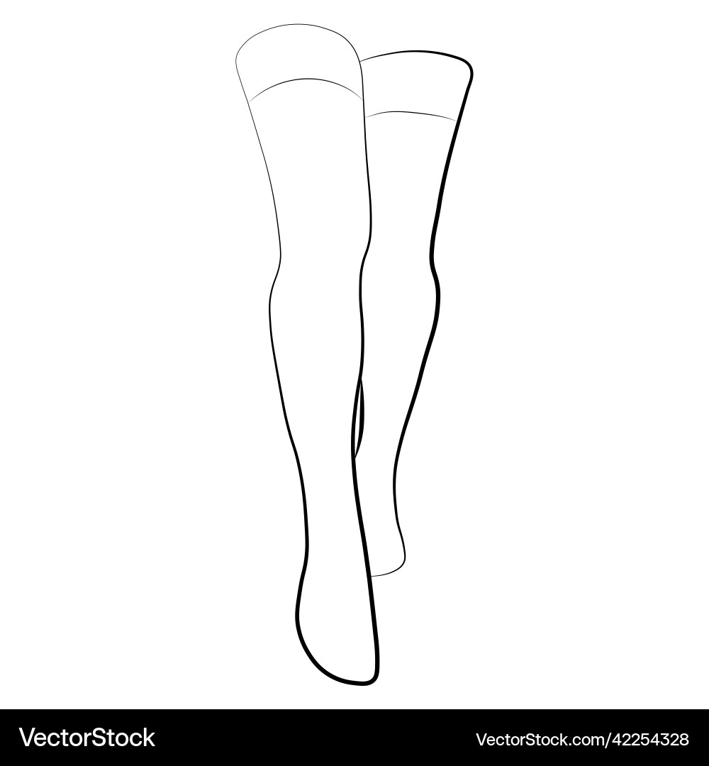 Women stocking outline simple minimalist Vector Image