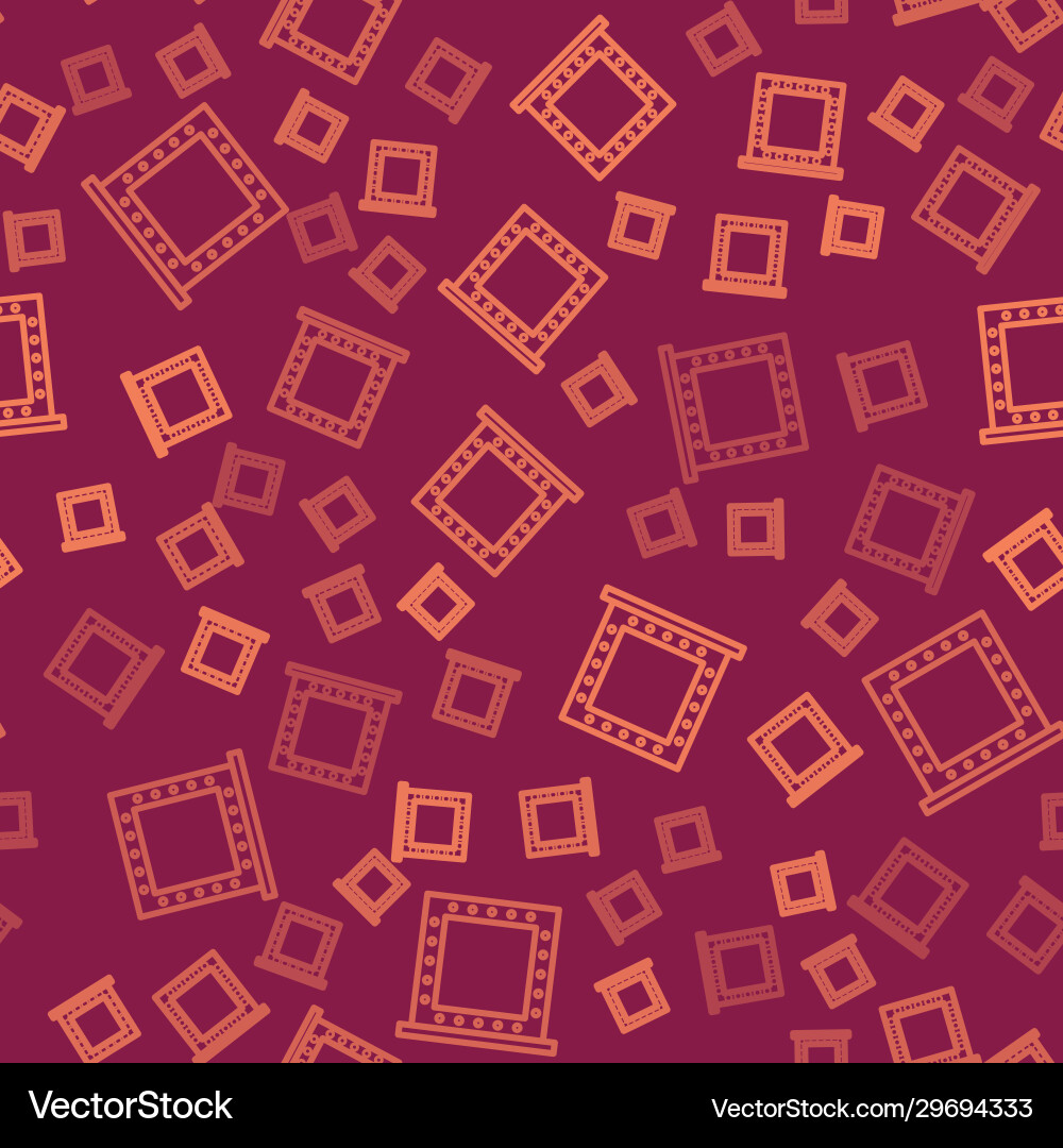 Brown line makeup mirror with lights icon isolated