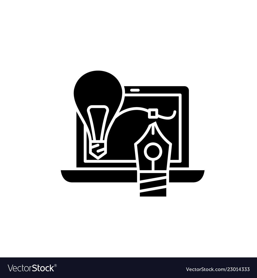 Creativity black icon sign on isolated Royalty Free Vector