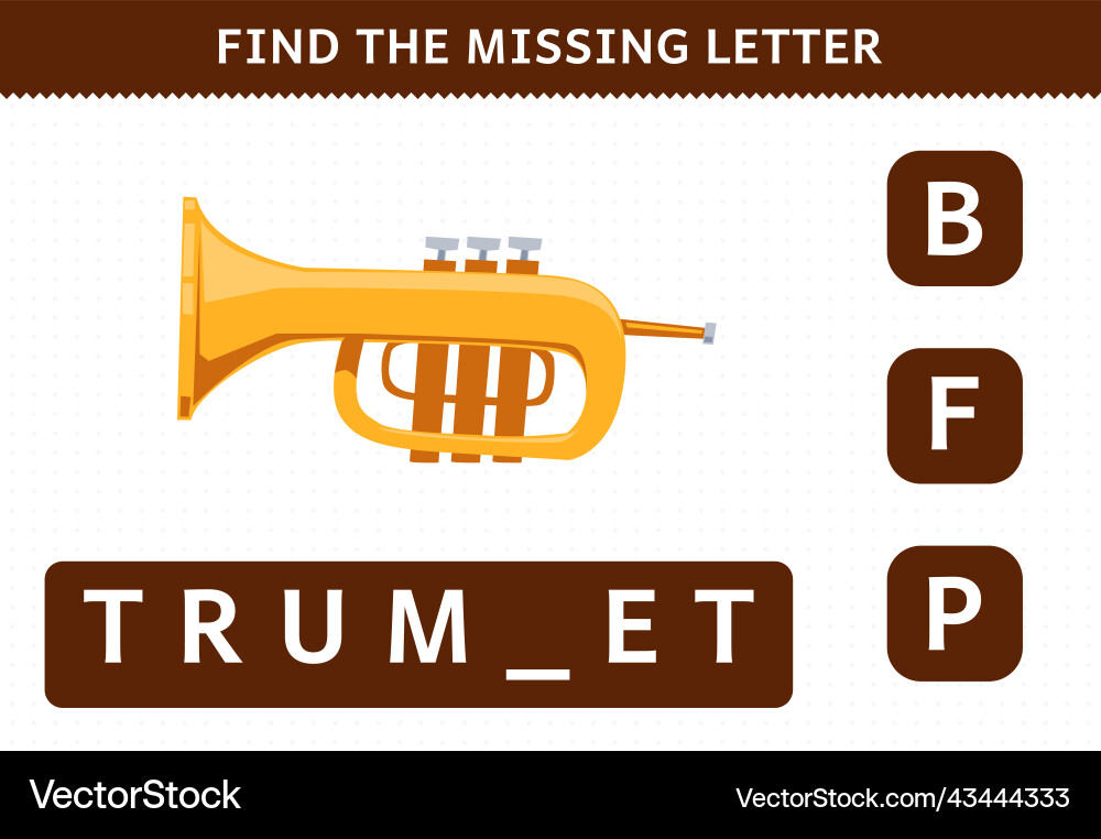 Education game for children find missing letter Vector Image