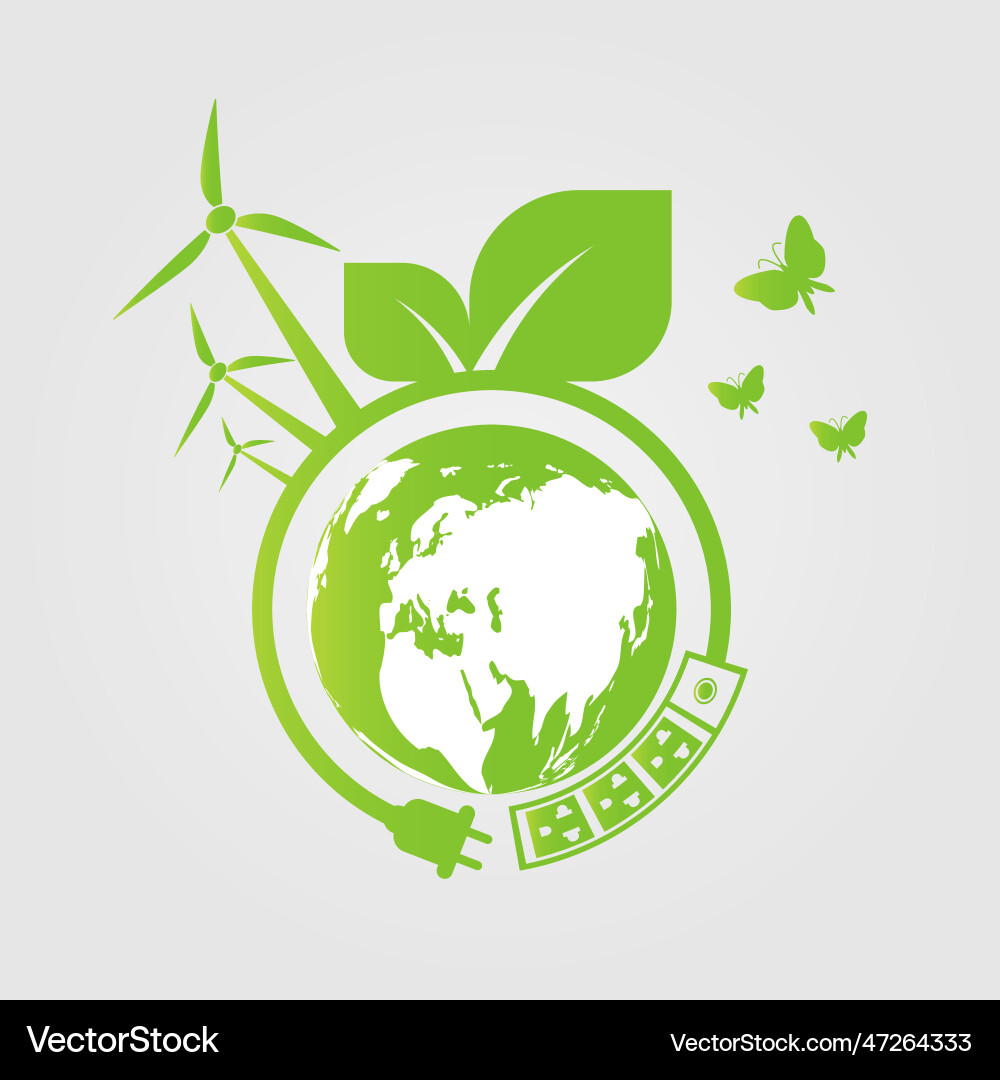 Energy ideas save the world concept power plug Vector Image