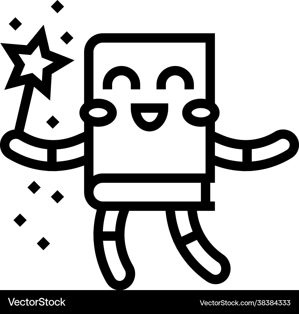 Fairytales and folklore book line icon Royalty Free Vector