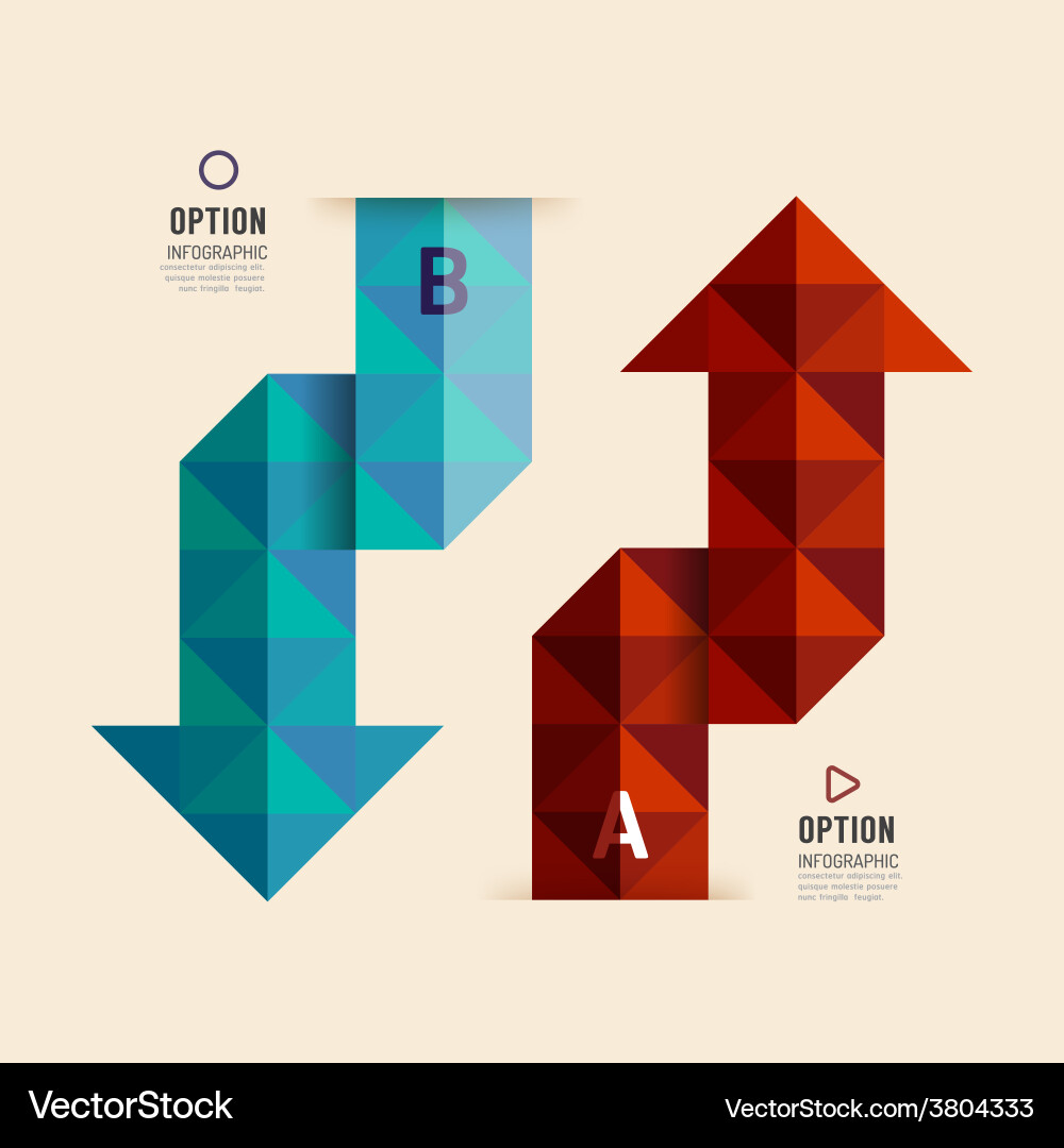 Geometric arrows red and blue color Royalty Free Vector