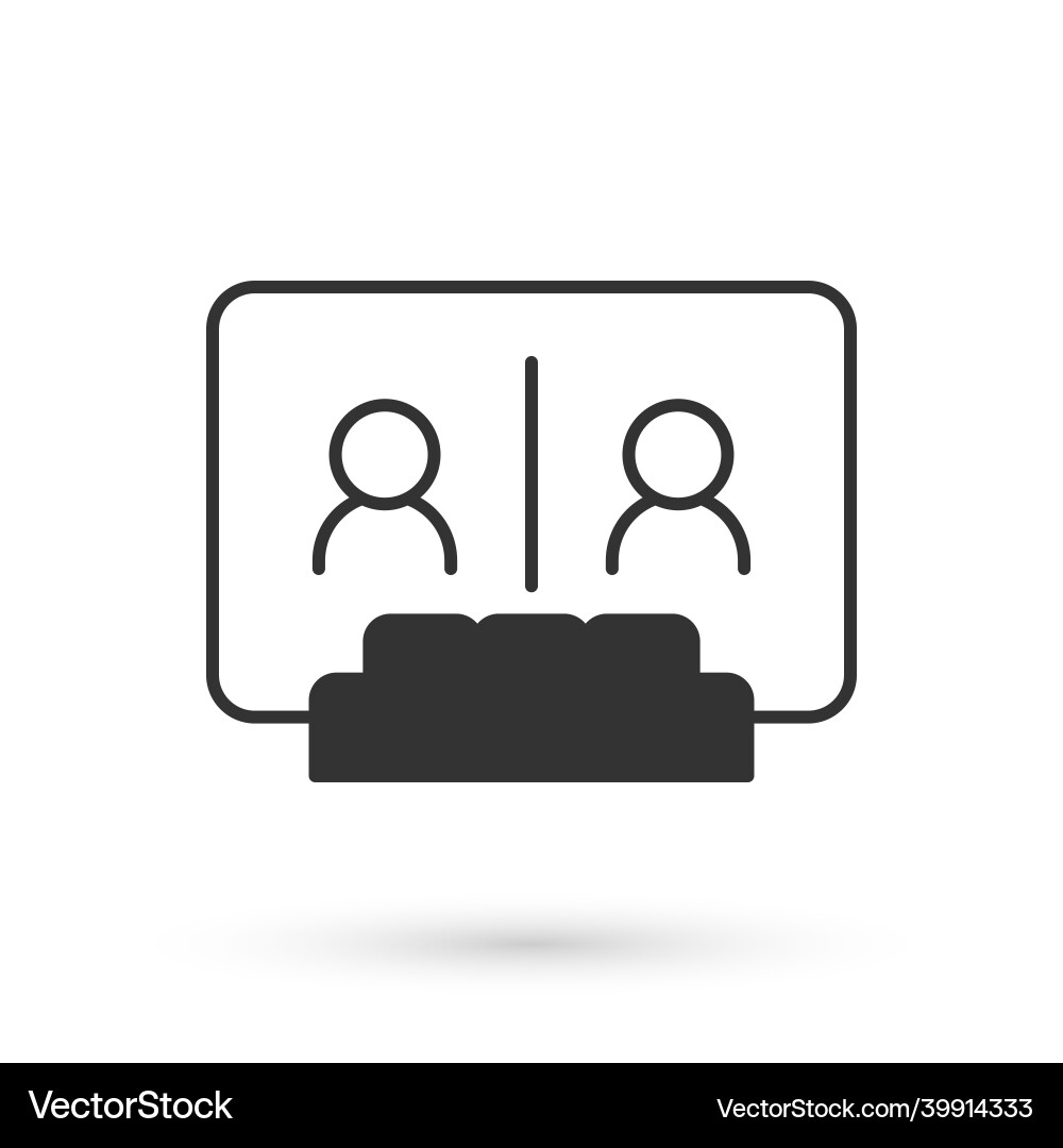 Grey video chat conference icon isolated on white Vector Image