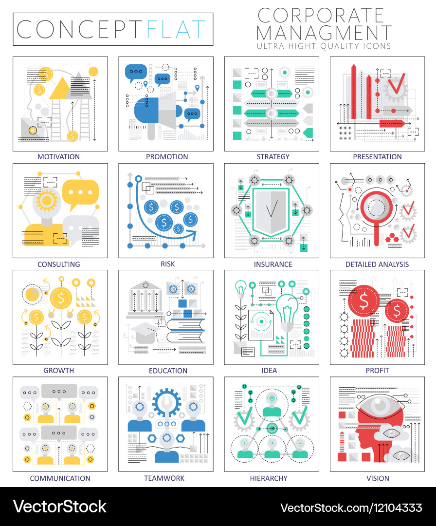 Infographics mini concept corporate management Vector Image