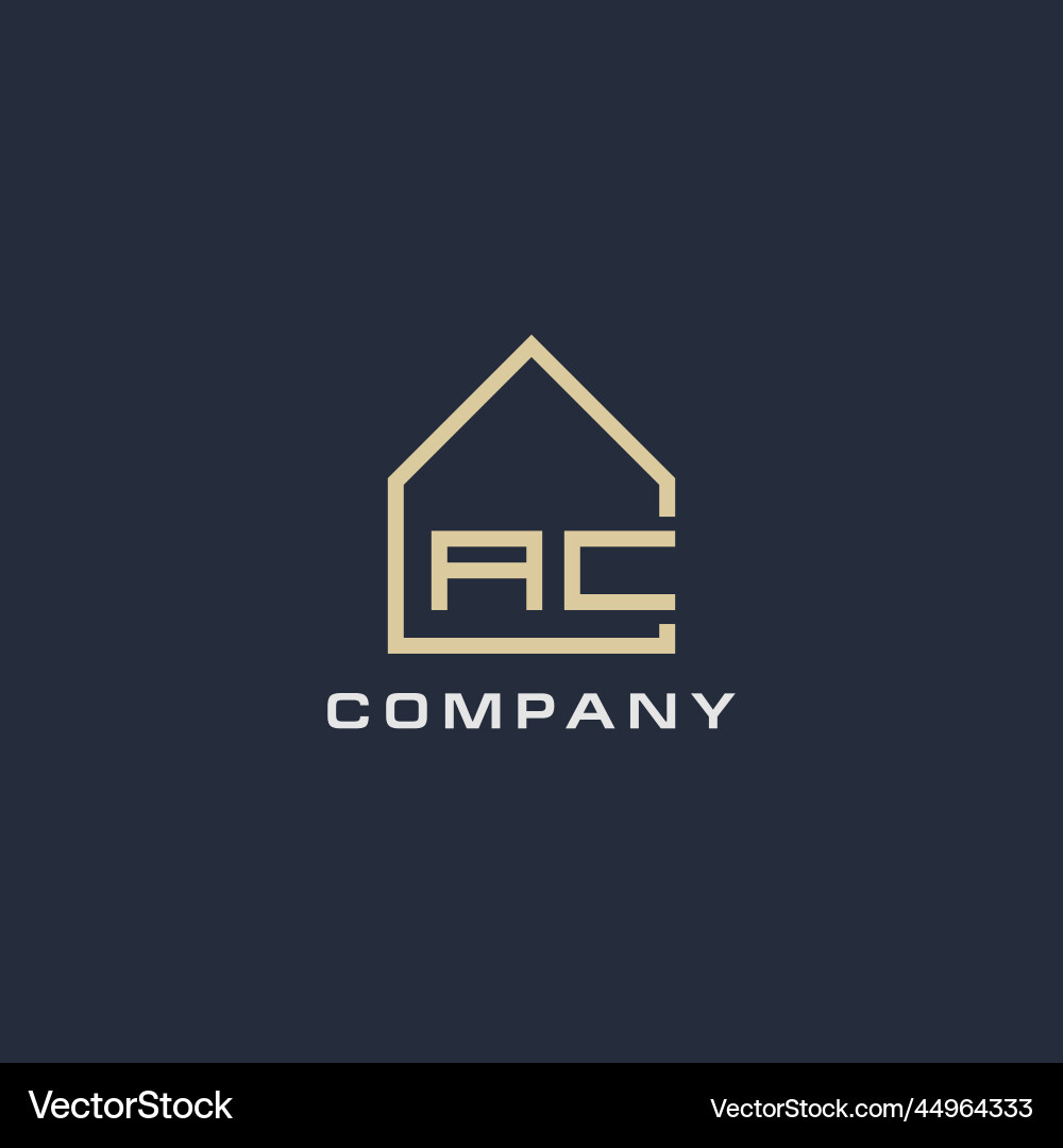Initial letter ac real estate logo with simple Vector Image
