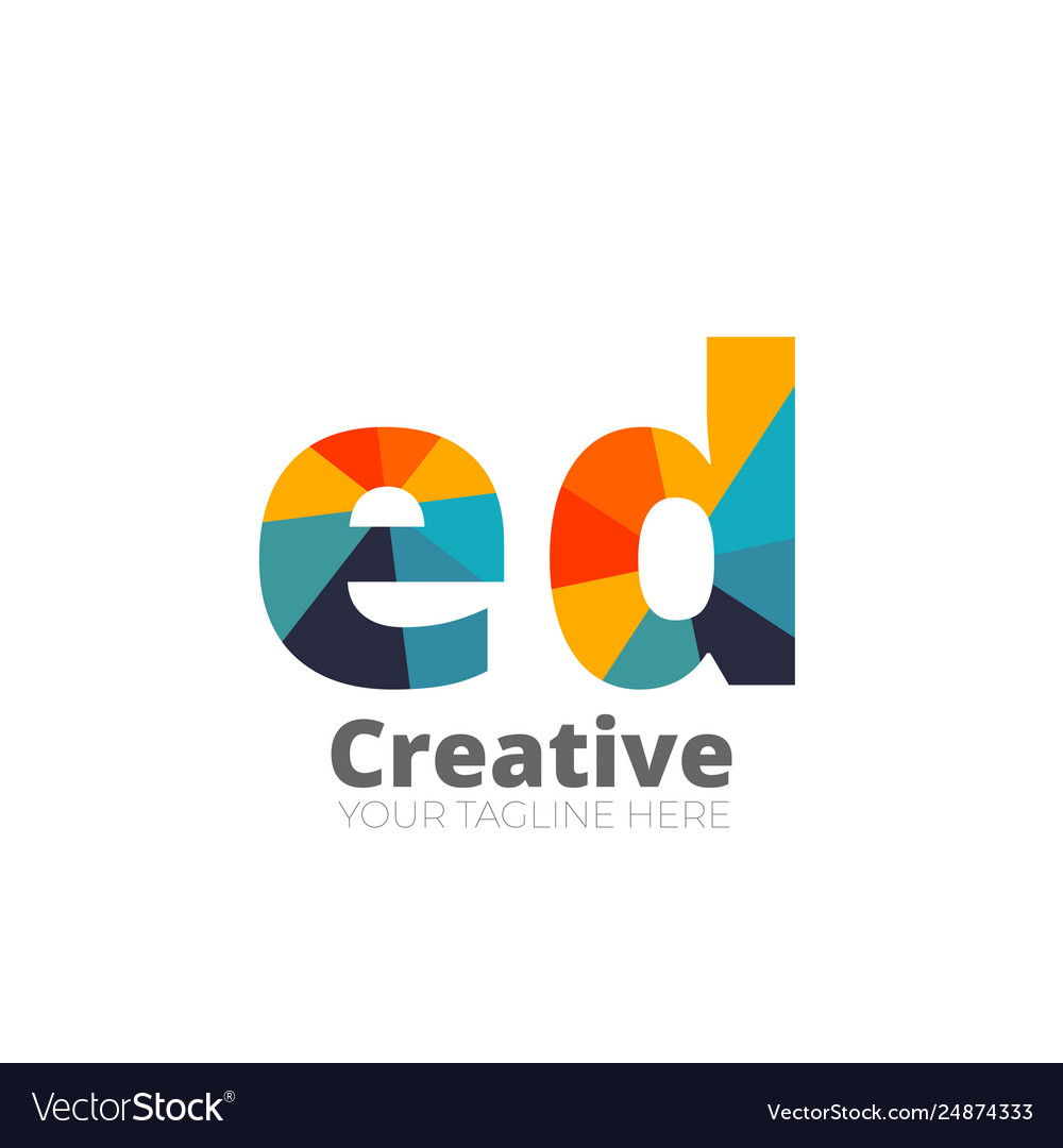 Initial letter rounded design logo - elements Vector Image