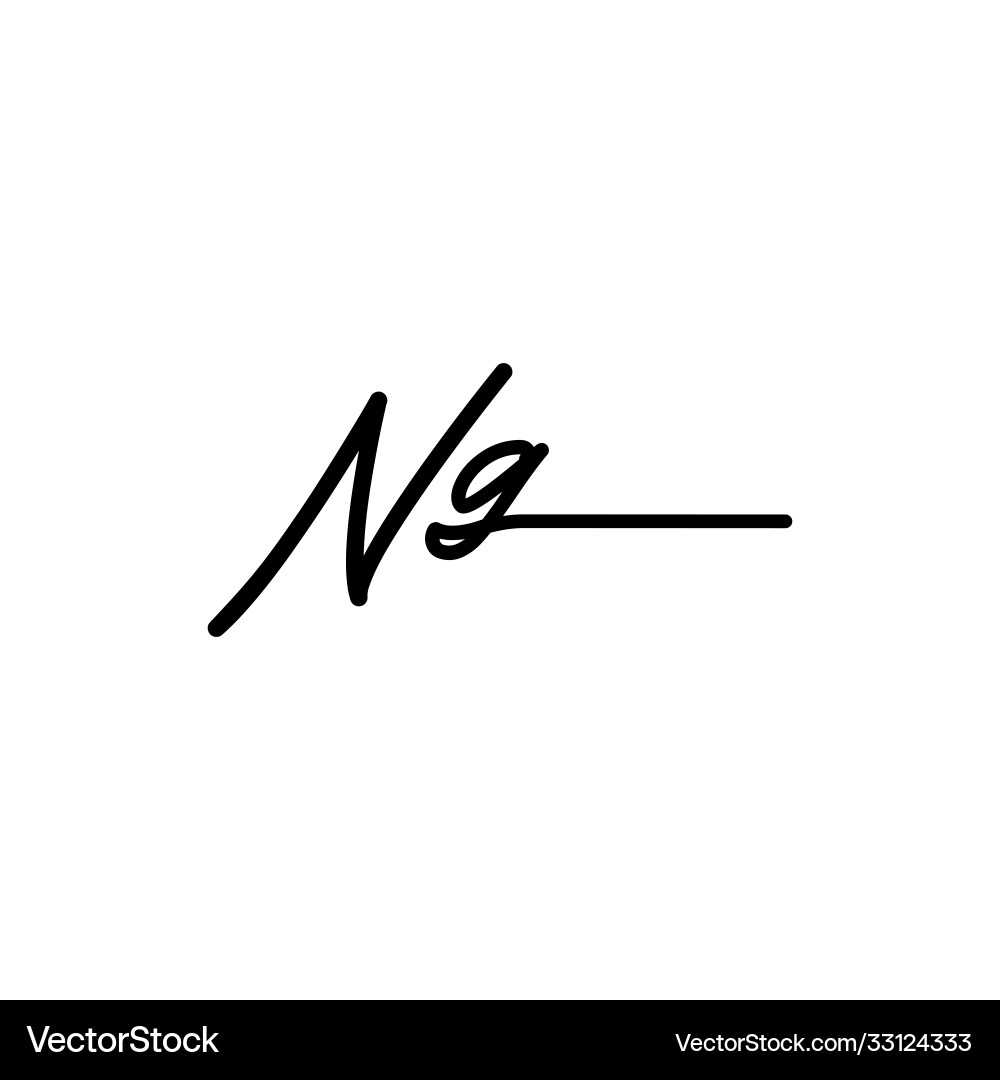 Letter ng signature logo template Royalty Free Vector Image