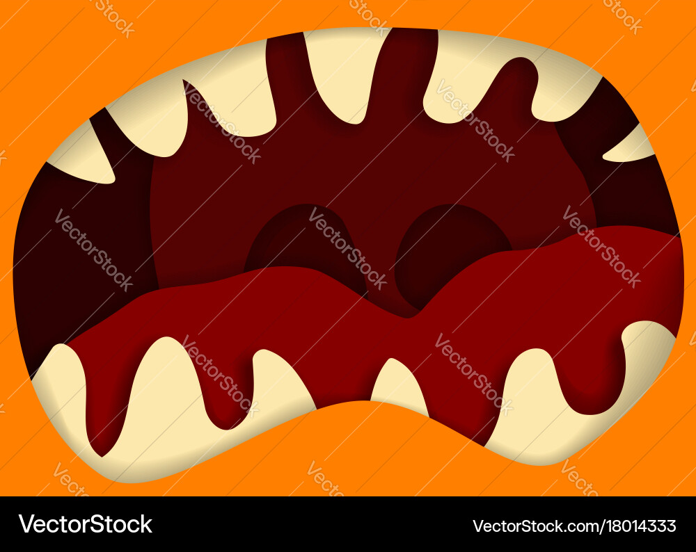 Monster mouth and teeth for Royalty Free Vector Image