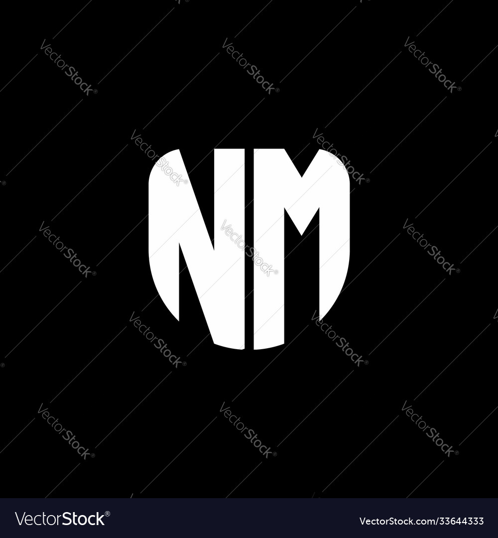 Nm logo monogram with circular shape shield Vector Image