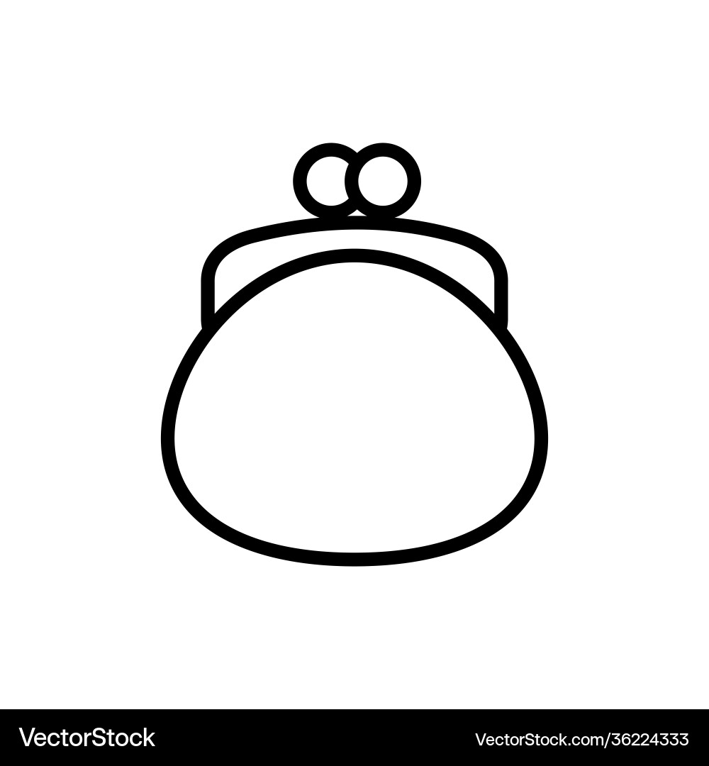 Purse icon wallet sign isolated on white Vector Image