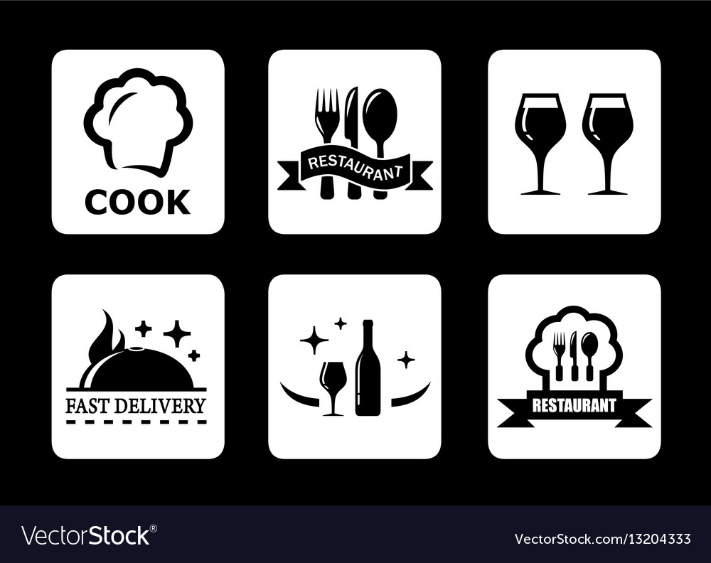 Restaurant icon for menu Royalty Free Vector Image