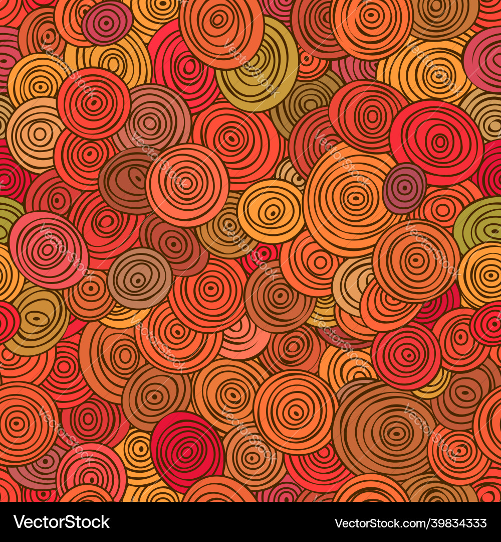 Seamless abstract red pattern of striped circles Vector Image