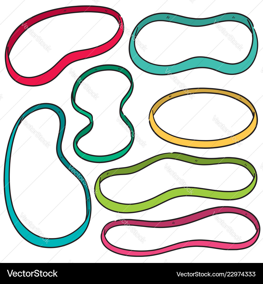 Set of rubber bands Royalty Free Vector Image - VectorStock