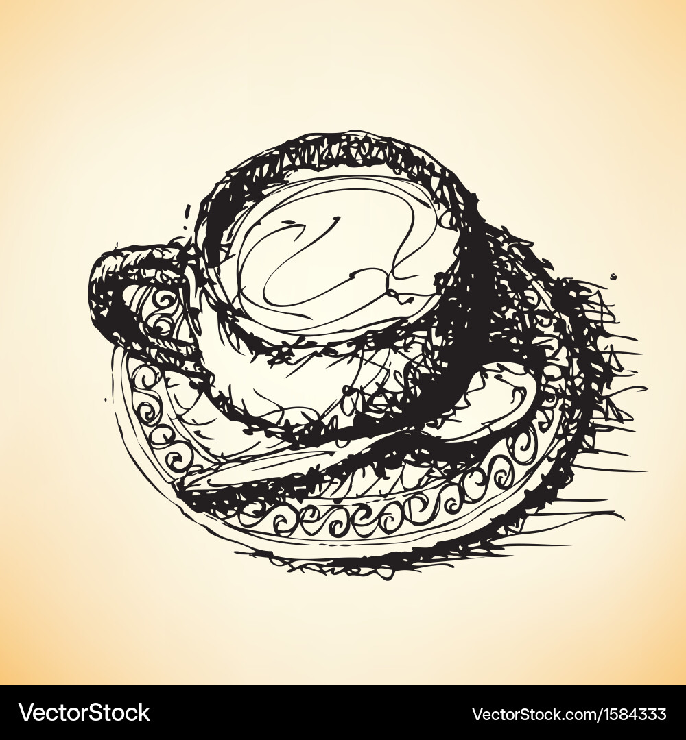 Sketch drawing of coffee Royalty Free Vector Image