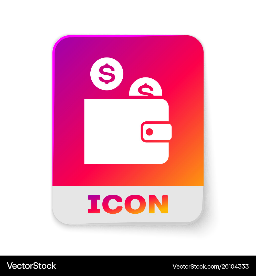 White wallet with coin icon isolated on Royalty Free Vector