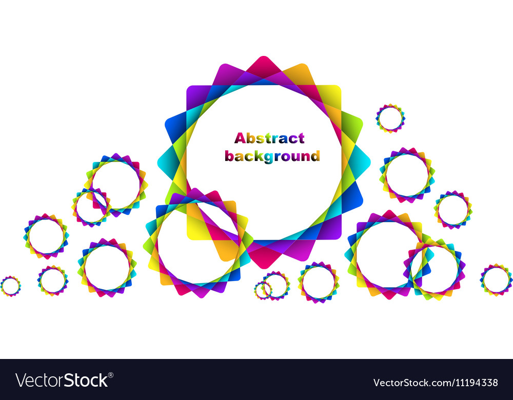 Abstract geometric rainbow circles background Vector Image