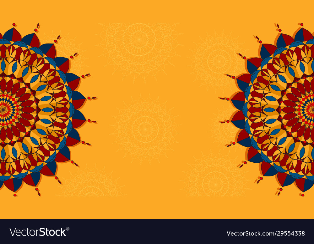Background template with mandala patterns design Vector Image