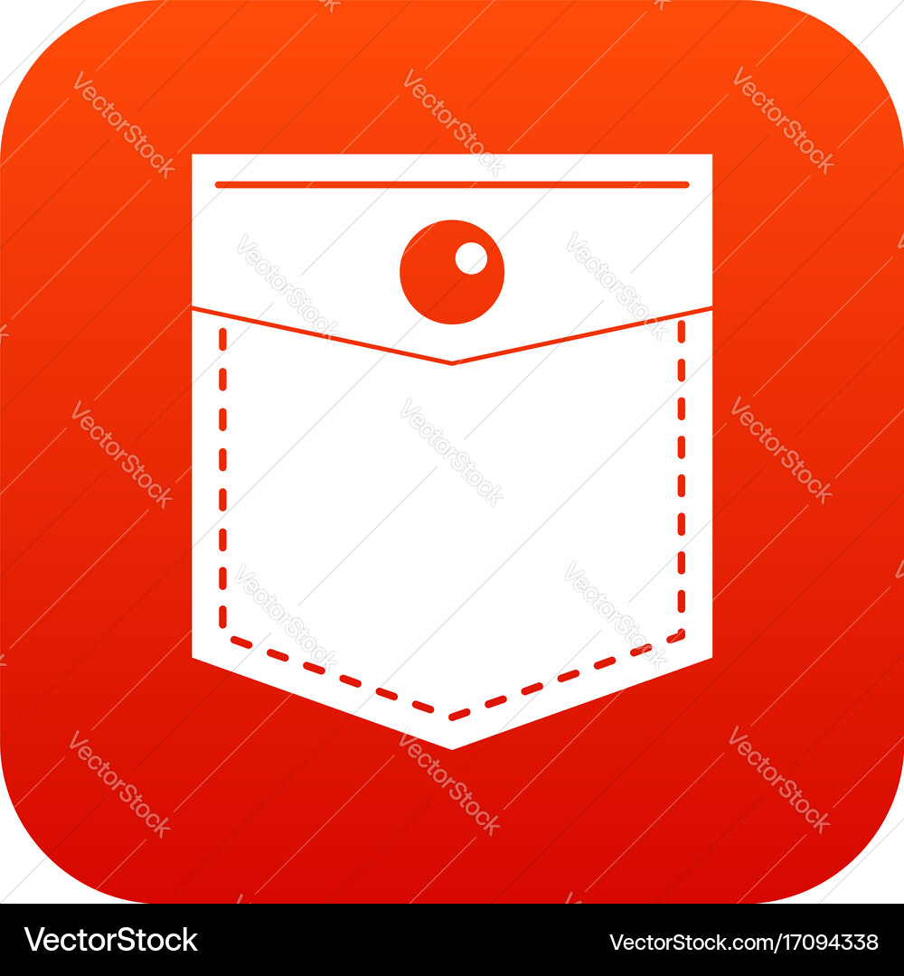 Black pocket symbol icon digital red Royalty Free Vector