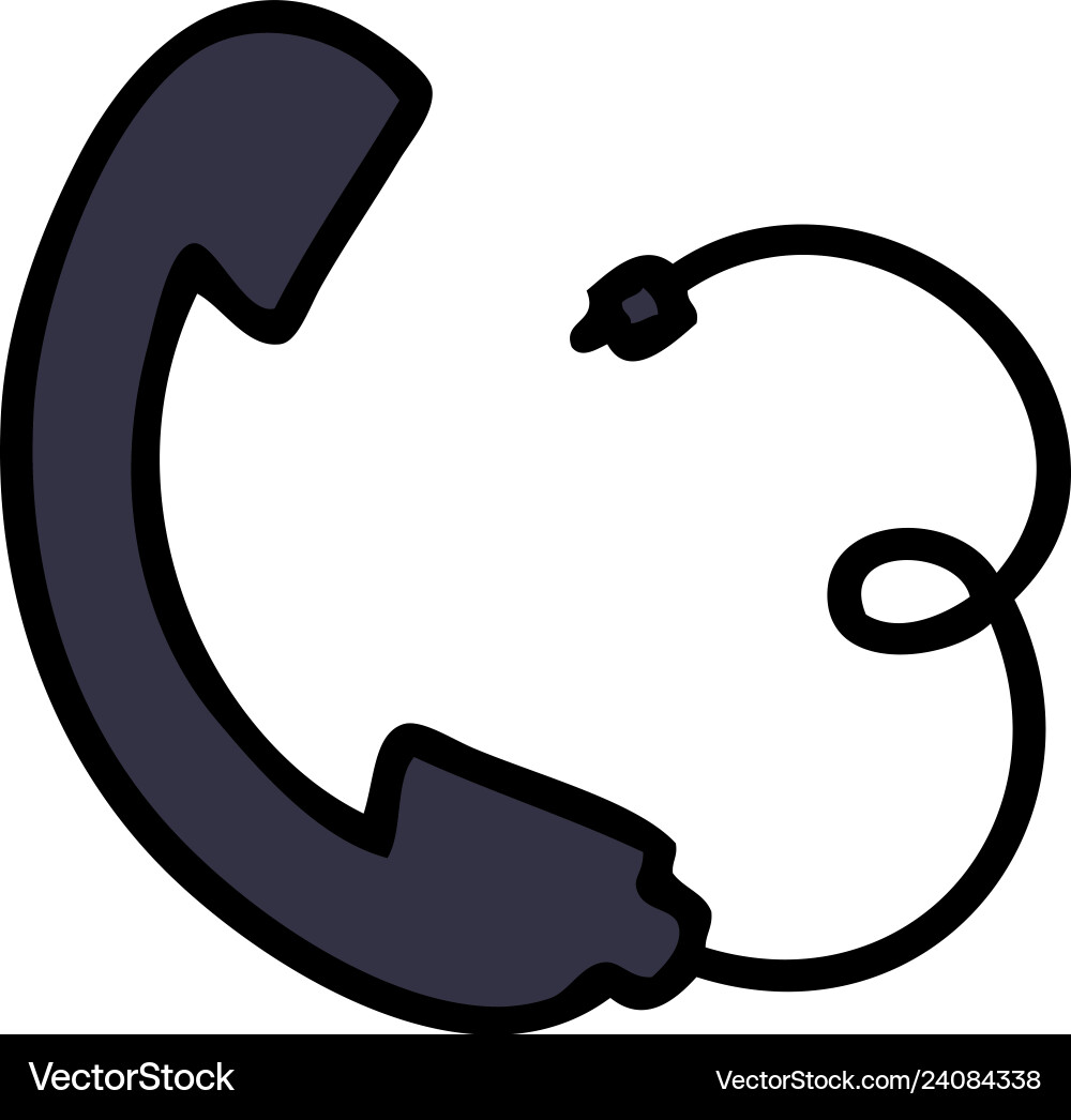 Cute cartoon telephone handset Royalty Free Vector Image