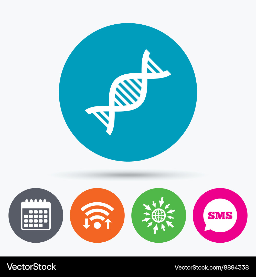 Dna sign icon deoxyribonucleic acid symbol Vector Image