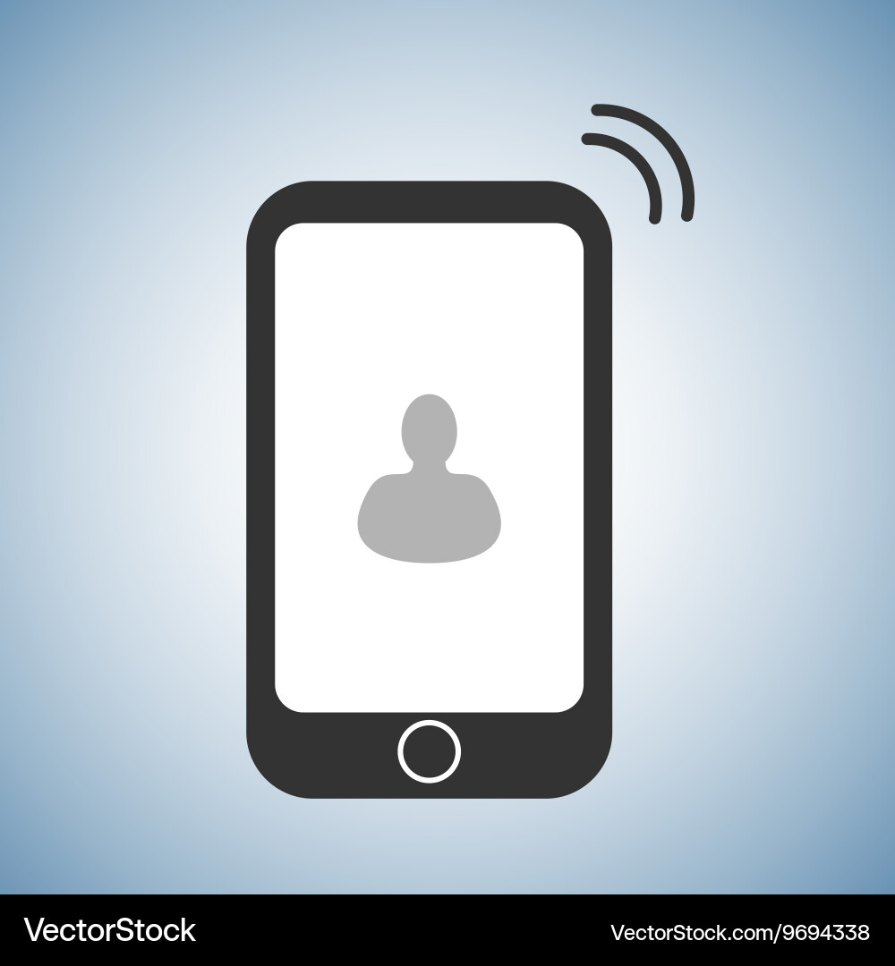 Flat phone icon with interlocutor picture Vector Image