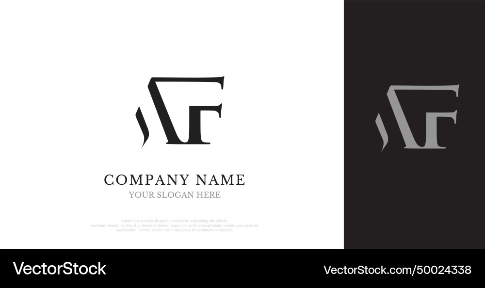 Initial af logo design Royalty Free Vector Image
