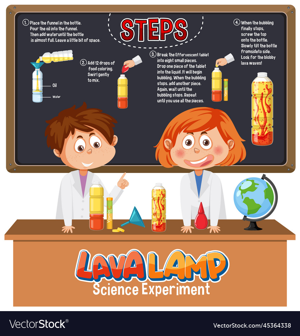 Lava lamp science experiment Royalty Free Vector Image