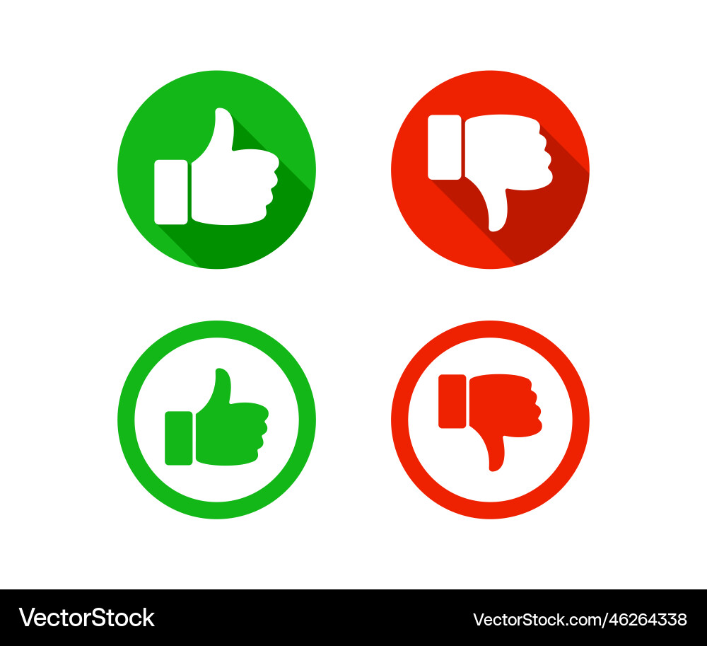 Modern thumbs up and thumbs down icons template Vector Image