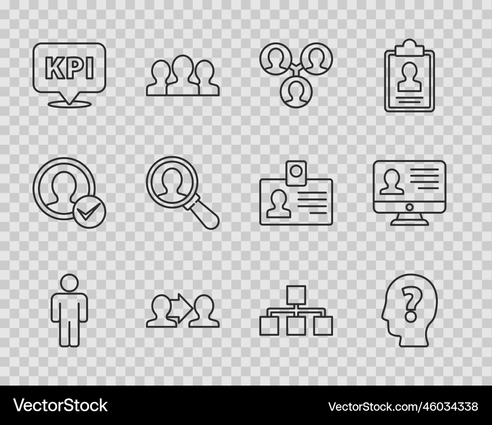 Set line user of man head with question mark Vector Image
