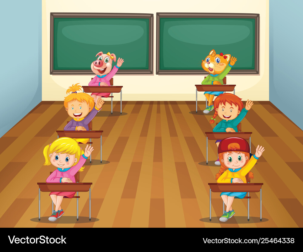 Student in classroom Royalty Free Vector Image