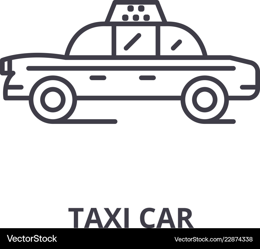 Taxi car line icon concept linear Royalty Free Vector Image