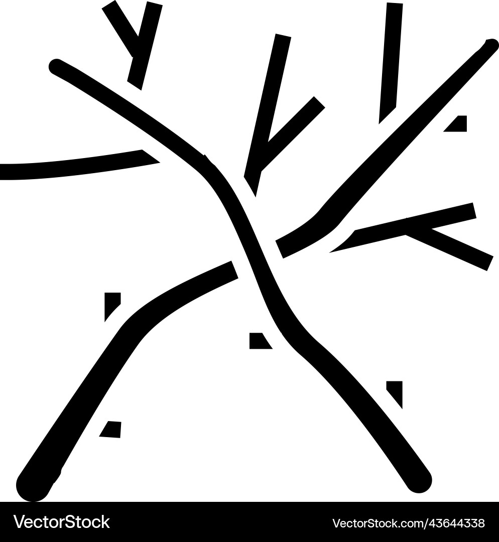 Twig wood timber glyph icon Royalty Free Vector Image