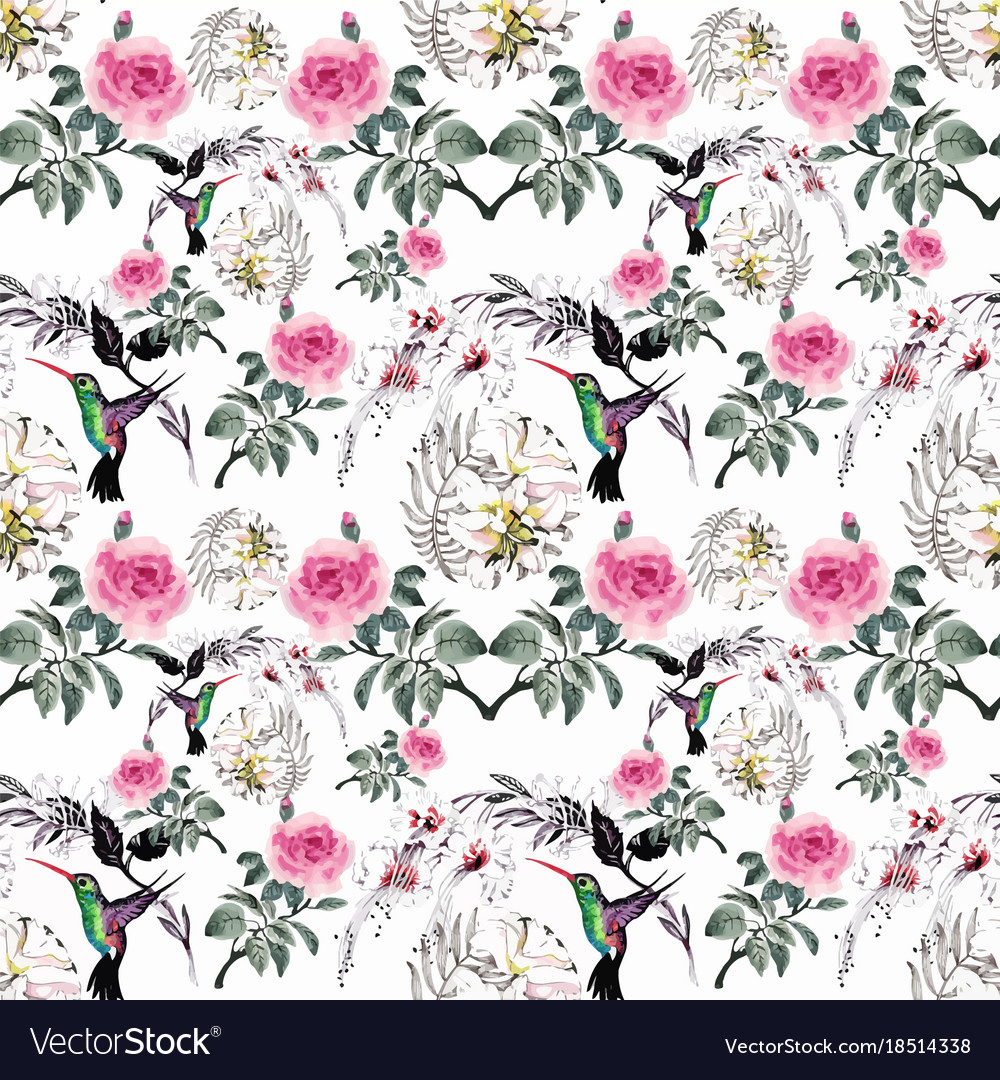 Watercolor hand drawn seamless pattern Royalty Free Vector