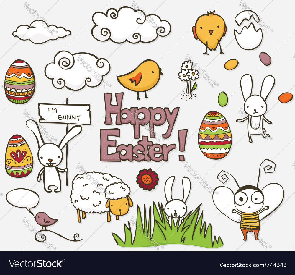 Easter doodle Royalty Free Vector Image - VectorStock