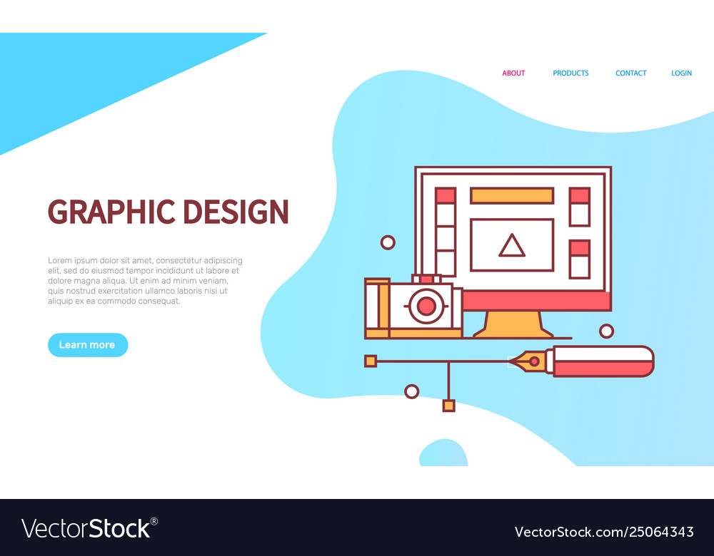 Graphic design online web page modern technology Vector Image