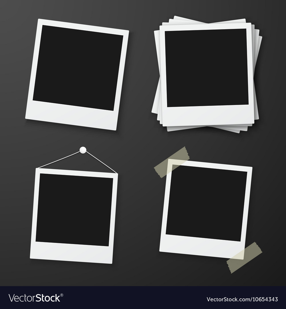 Instant photo blank vintage photo frame Royalty Free Vector Instant photo blank vintage photo frame Royalty Free Vector