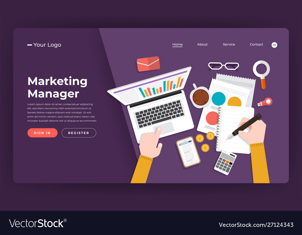 Mock-up design website flat concept Royalty Free Vector